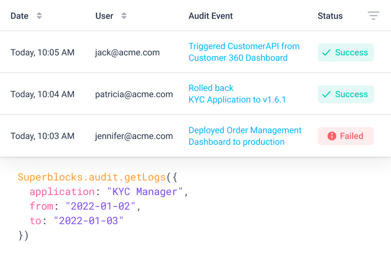 Superblocks | Save 100s of developer hours on internal tools