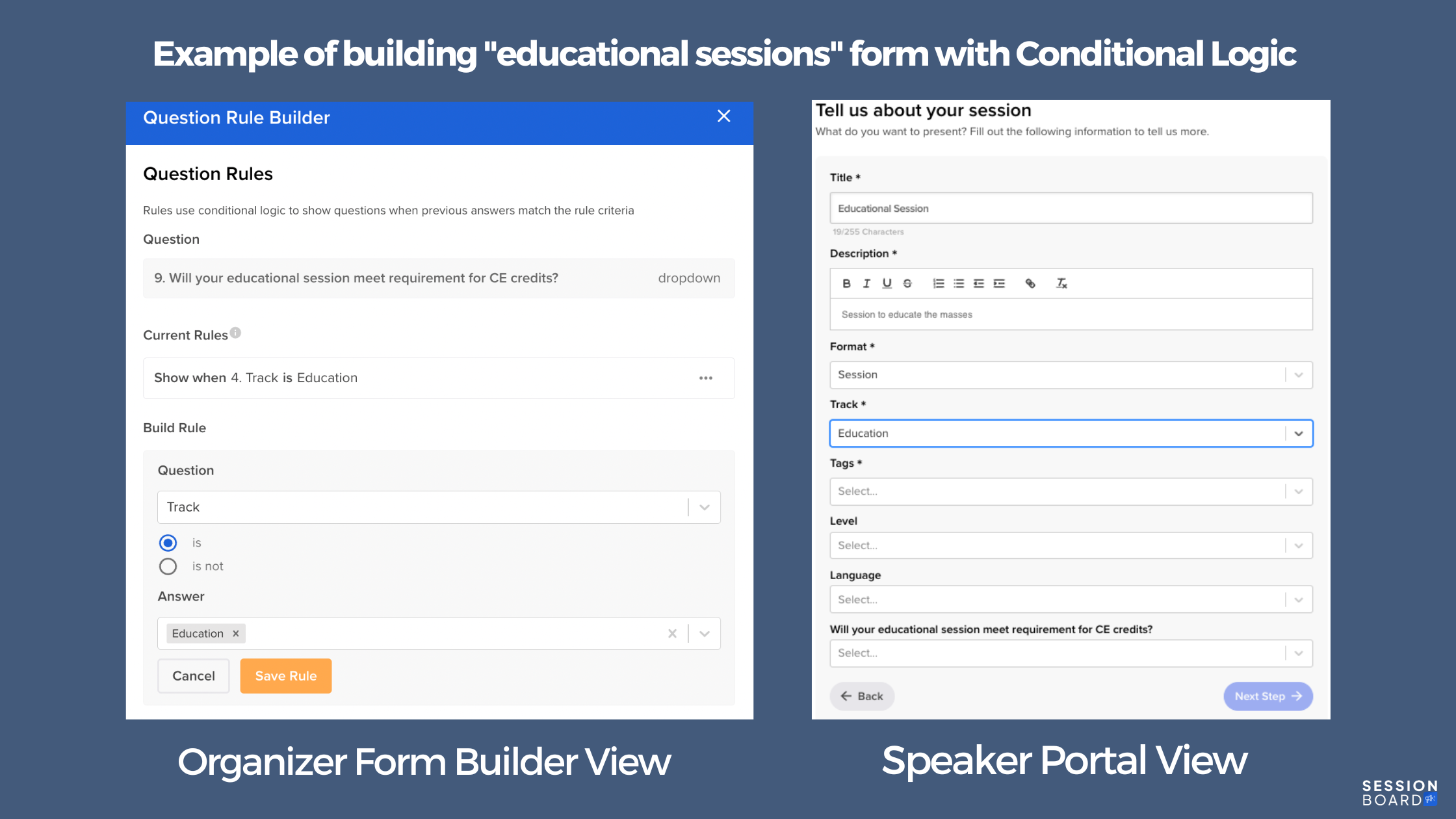 Introducing Conditional Logic - Sessionboard