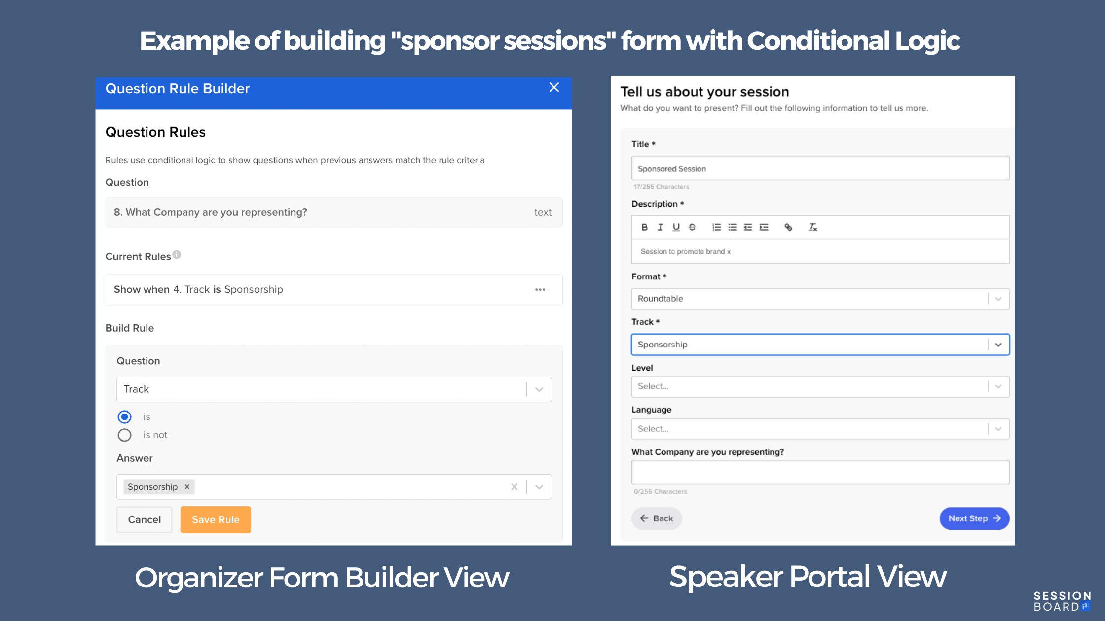 Introducing Conditional Logic - Sessionboard