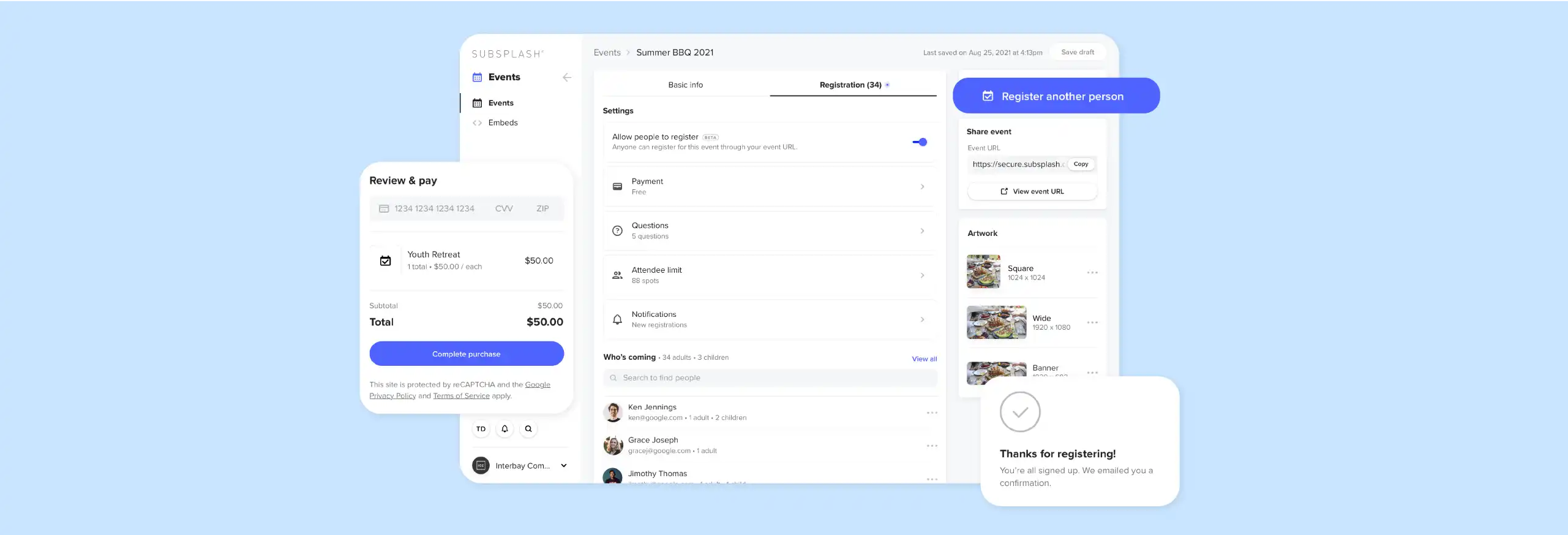 Paid Events on the Subsplash Platform