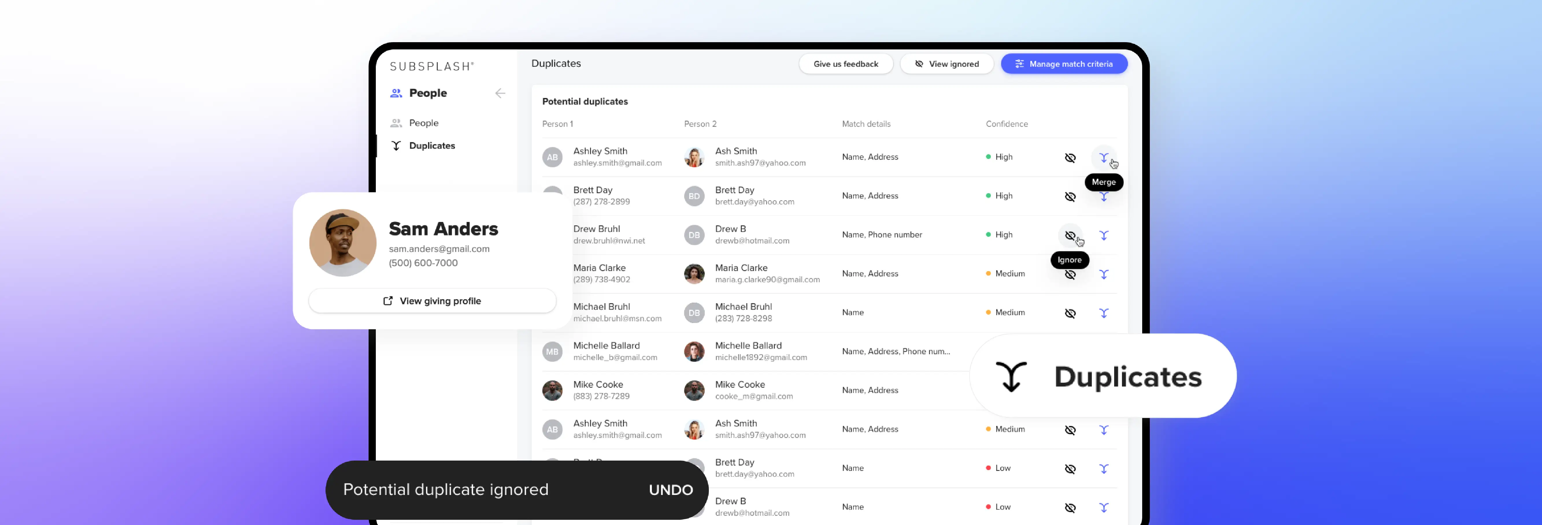 Subsplash Product Event Updates