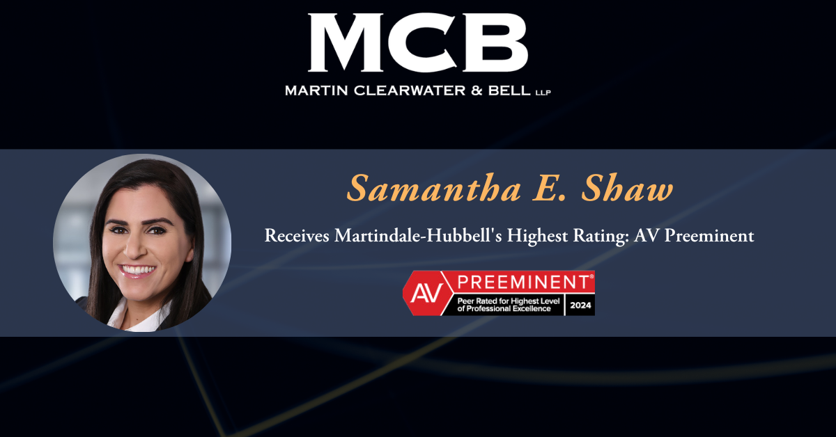 Partner, Samantha E. Shaw, Receives Martindale-Hubbell's Highest Rating ...