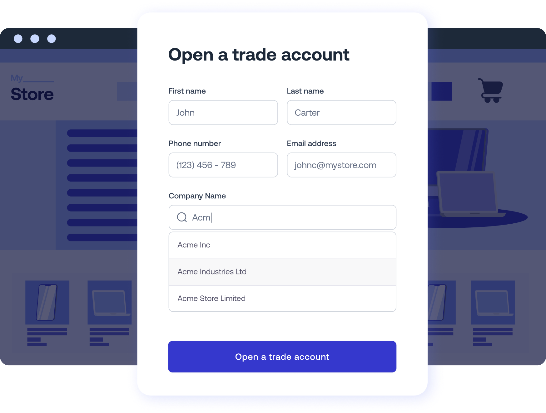 B2B Trade Account: Instant Customer Onboarding | Two