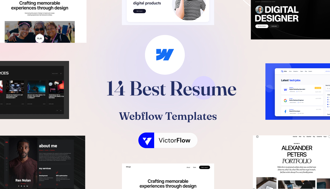 14 Resume Webflow Templates In 2023