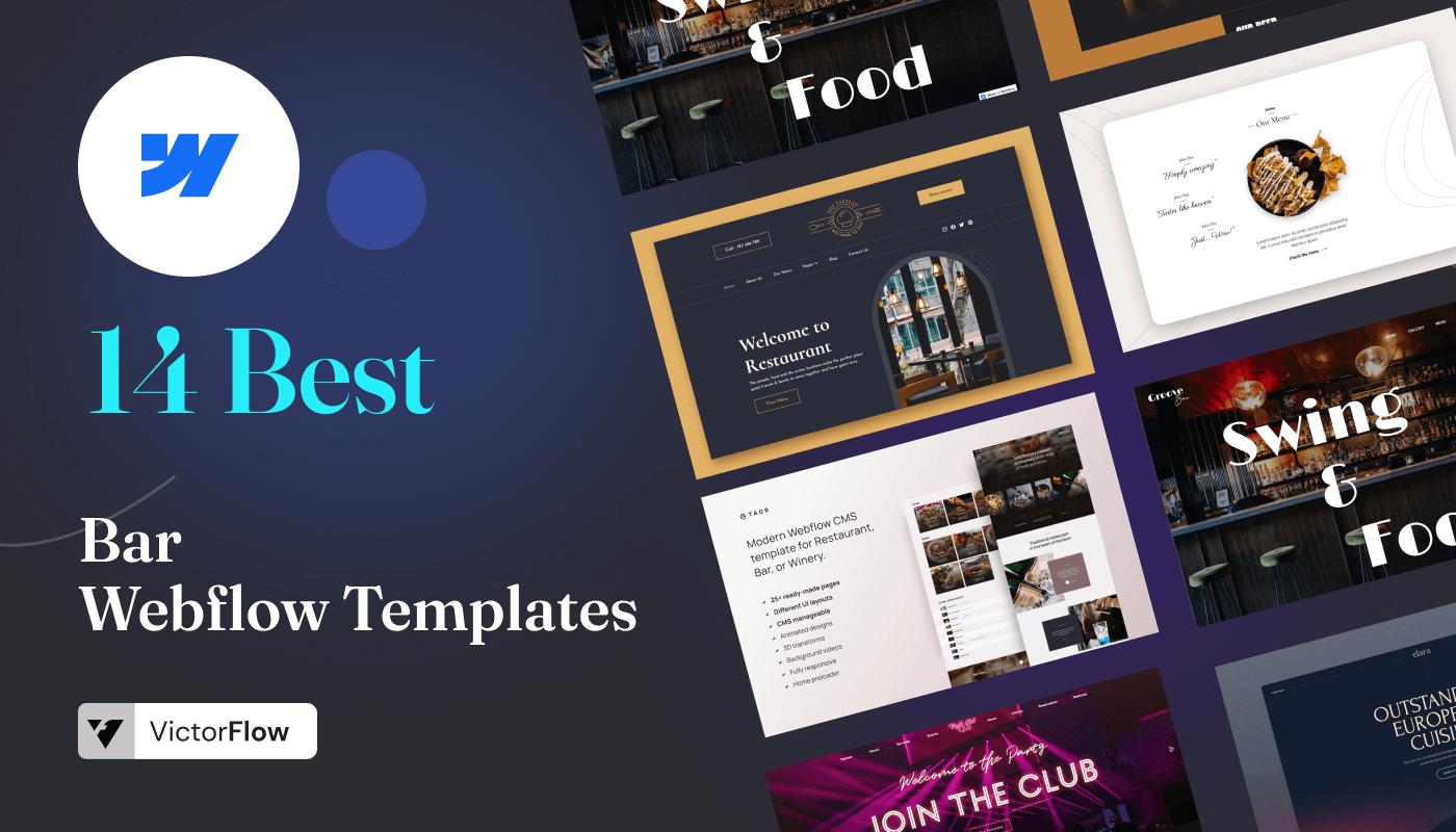14 Bar Webflow Templates In 2024