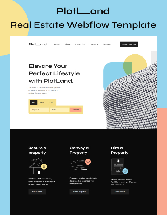 Best Real Estate Webflow Template in 2023 - PlotLand | VictorFlow Templates