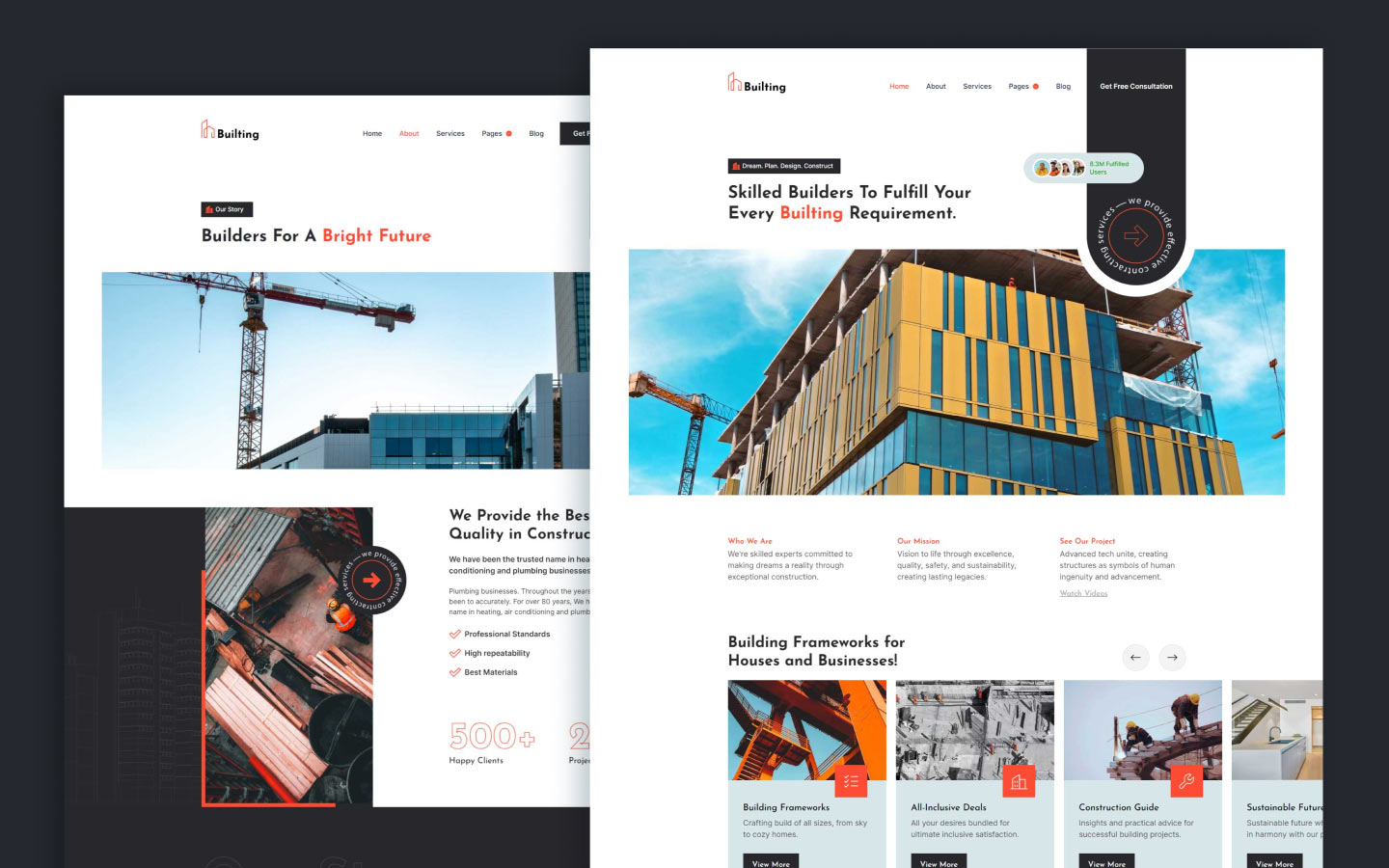 Best Construction Webflow Template in 2024 - Builting | VictorFlow ...