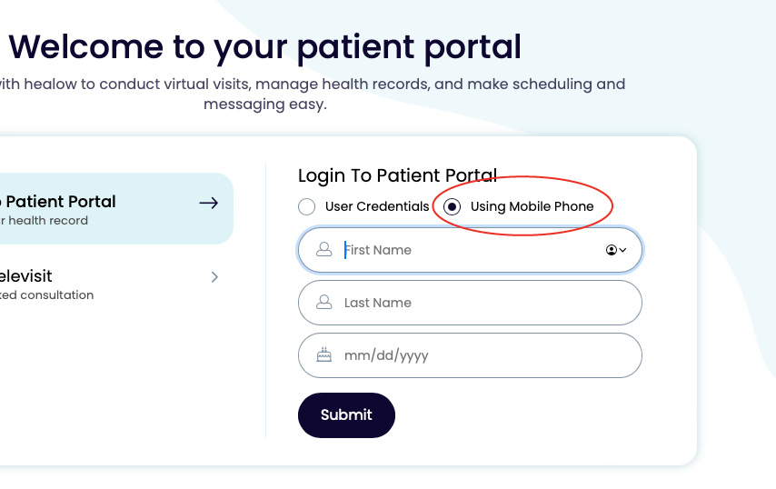 How to access the patient portal