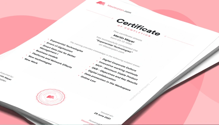 Masterplan Certificates – this is important