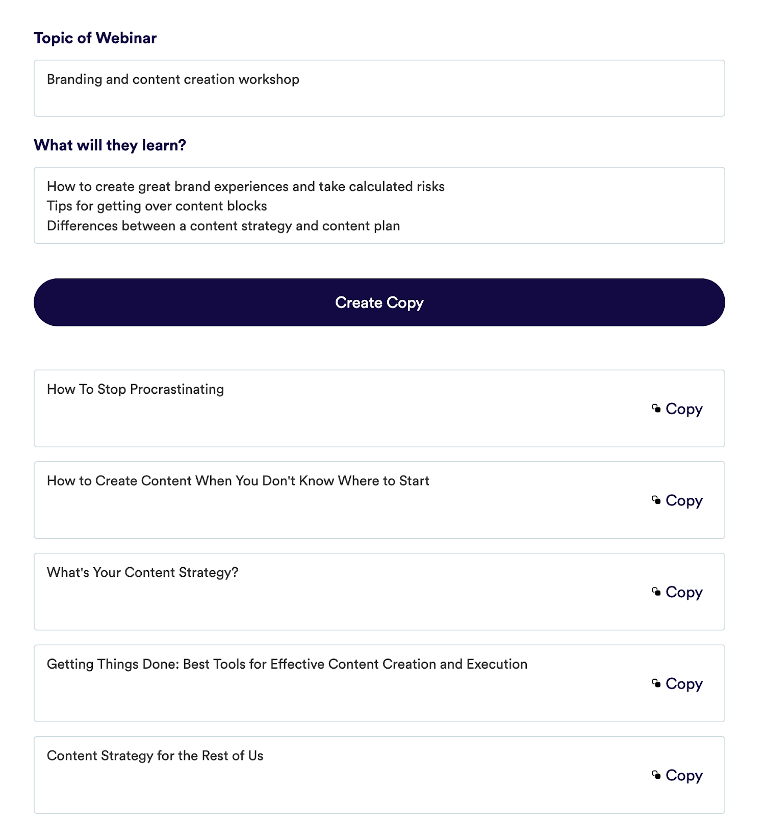 Webinar Title Generator
