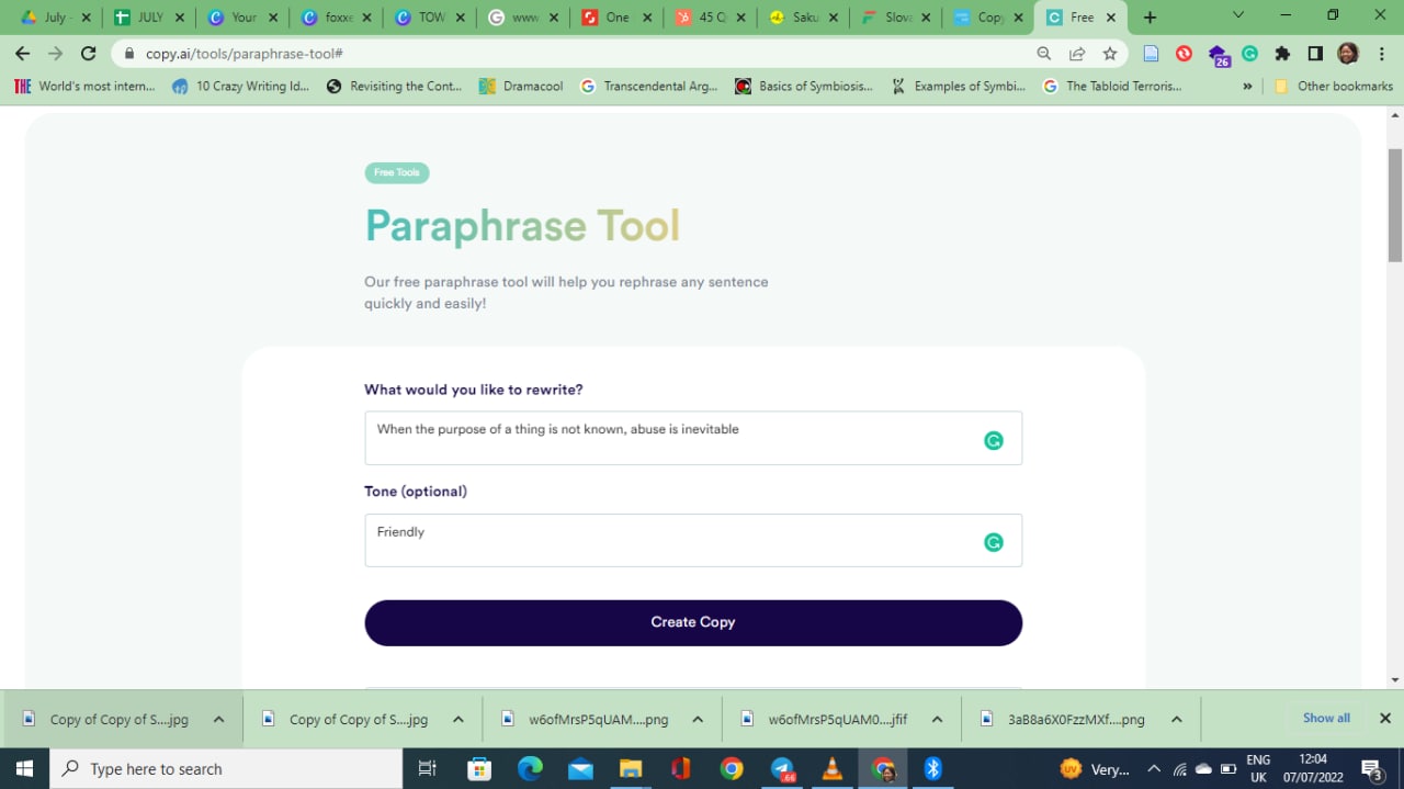 Free Paraphrasing Tool | Rephrase Sentences With AI Generator