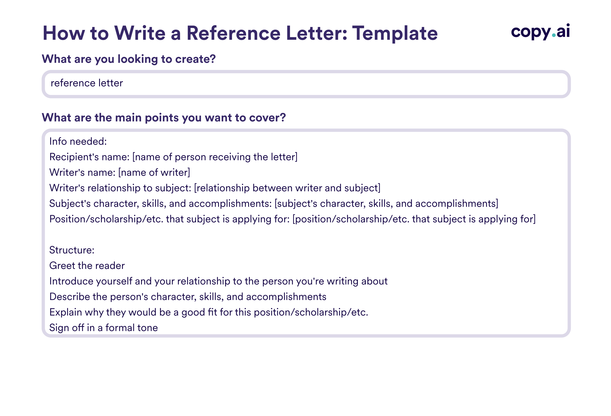 Reference Letter Templates How To Write Examples