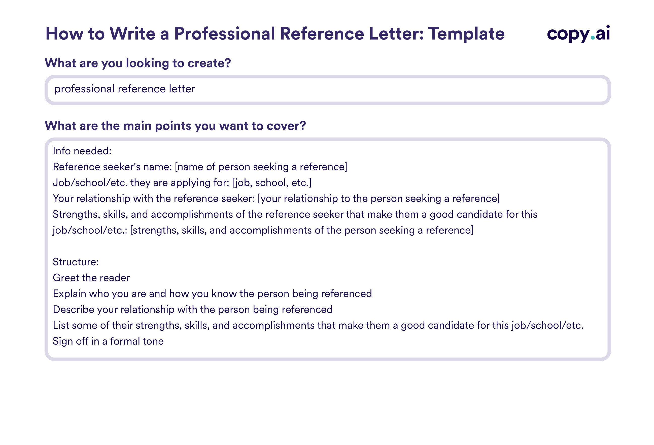Professional Reference Letter Templates How To Write Examples