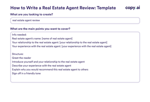 Real Estate Agent Review Templates: How To Write & Examples