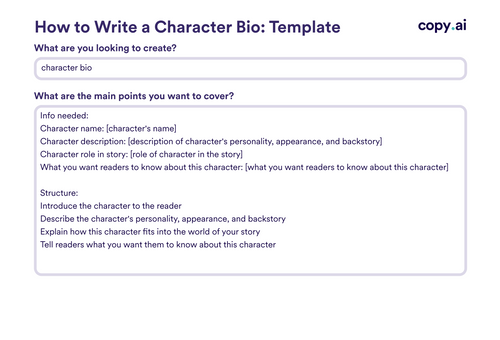 Character Bio Templates: How To Write & Examples