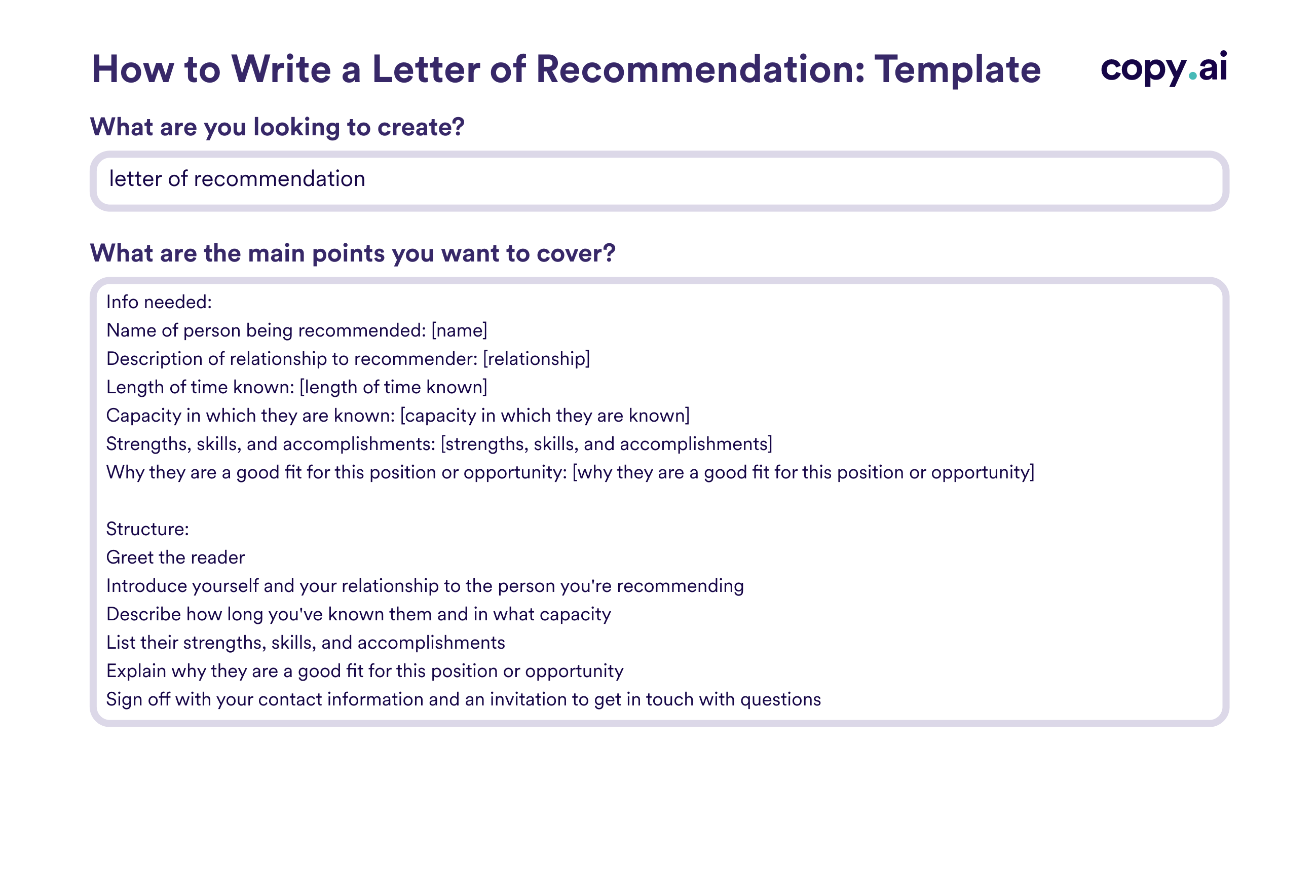 Letter Of Recommendation Templates How To Write Examples