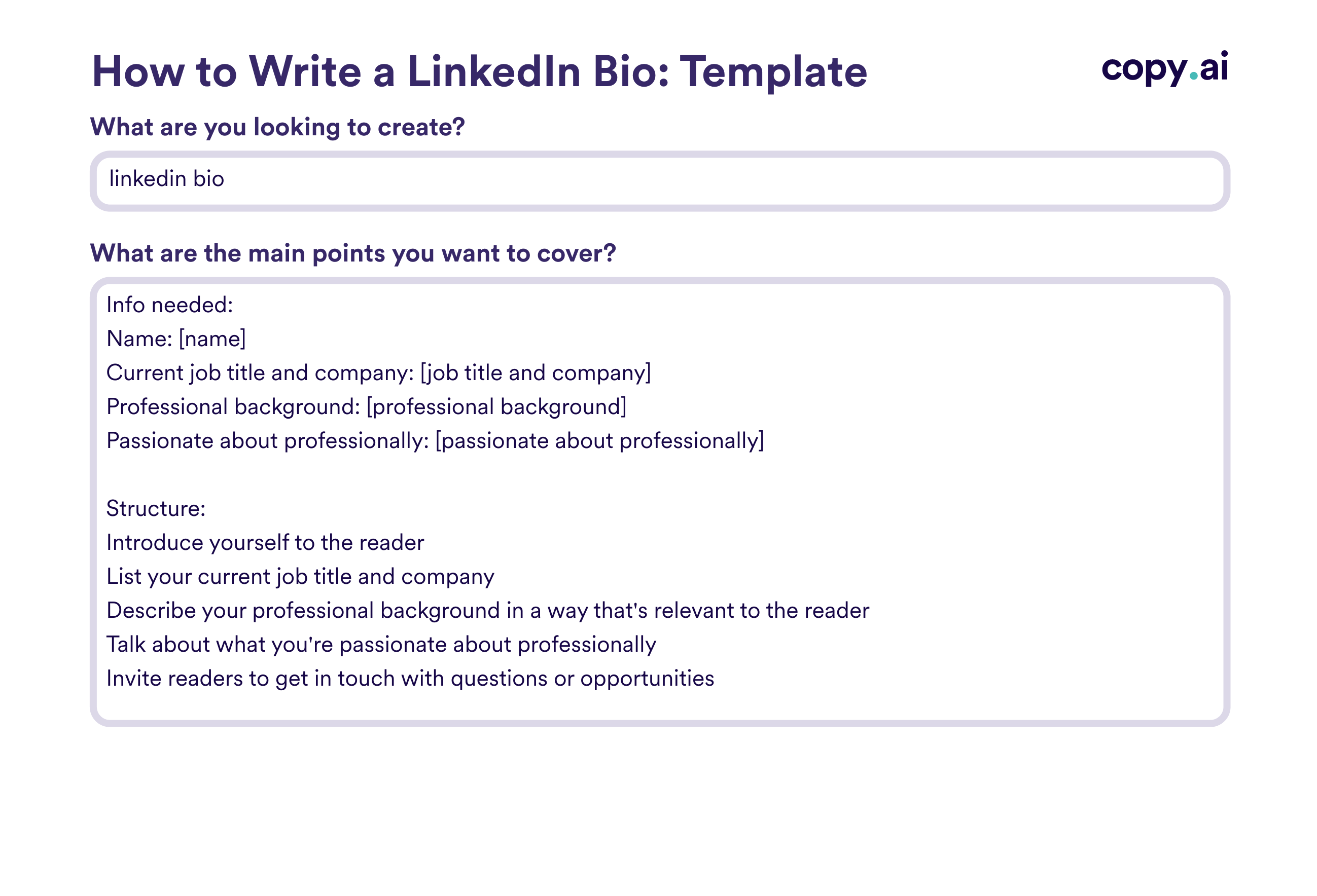 Linkedin Bio Templates How To Write Examples