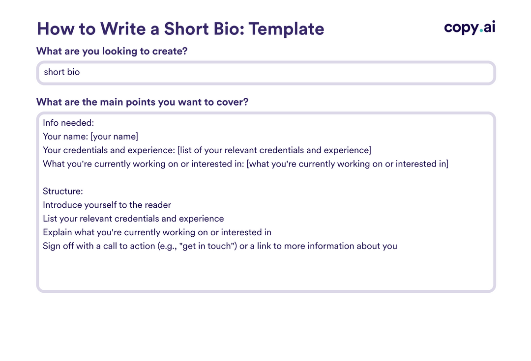Short Bio Templates: How To Write & Examples