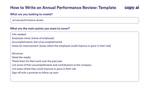 Annual Performance Review Templates: How To Write & Examples