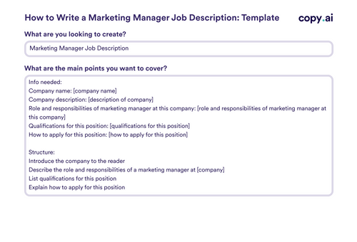 Marketing Manager Job Description Templates: How To Write & Examples
