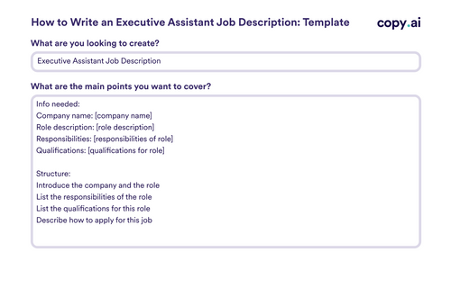 Executive Assistant Job Description Templates: How To Write & Examples