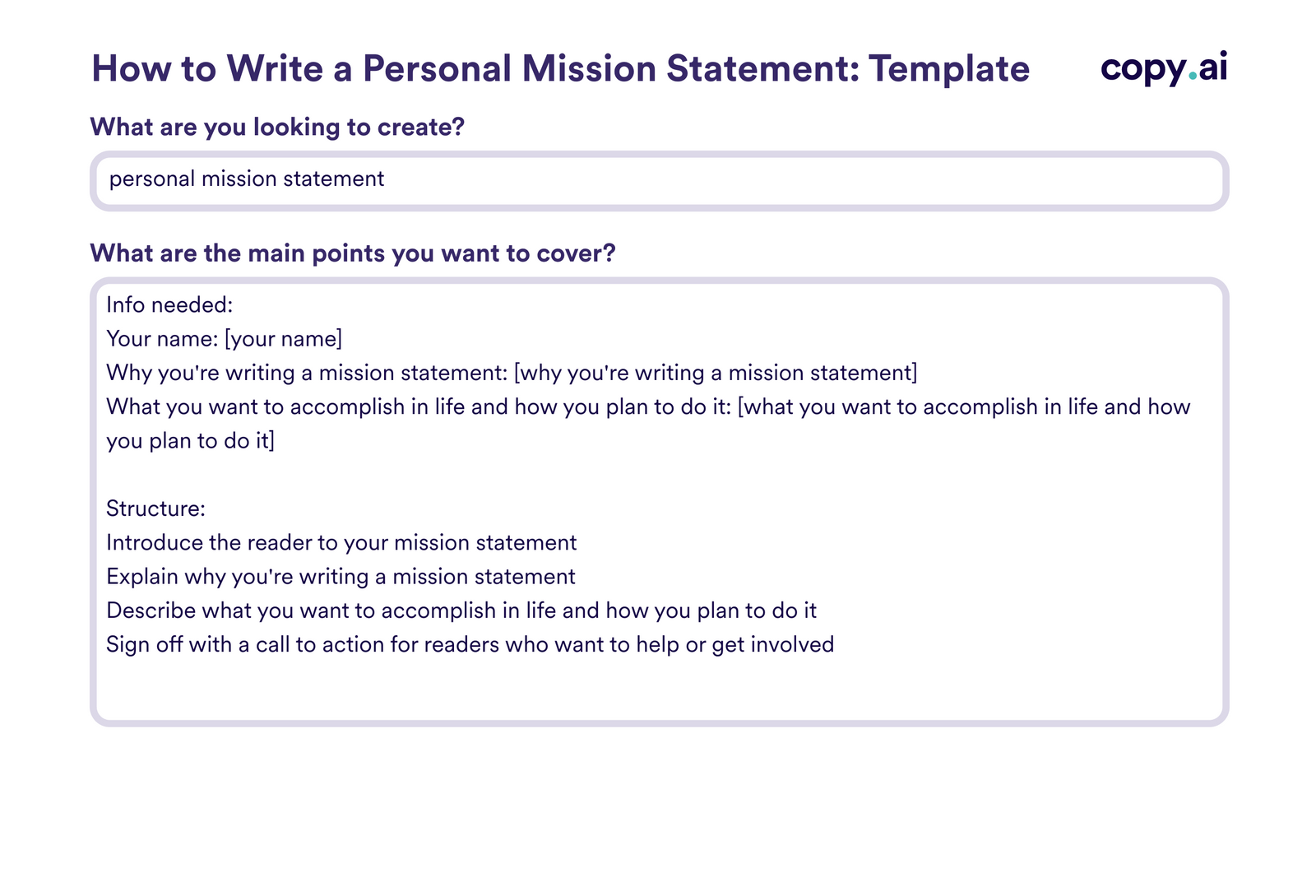 Personal Mission Statement Templates: How To Write & Examples