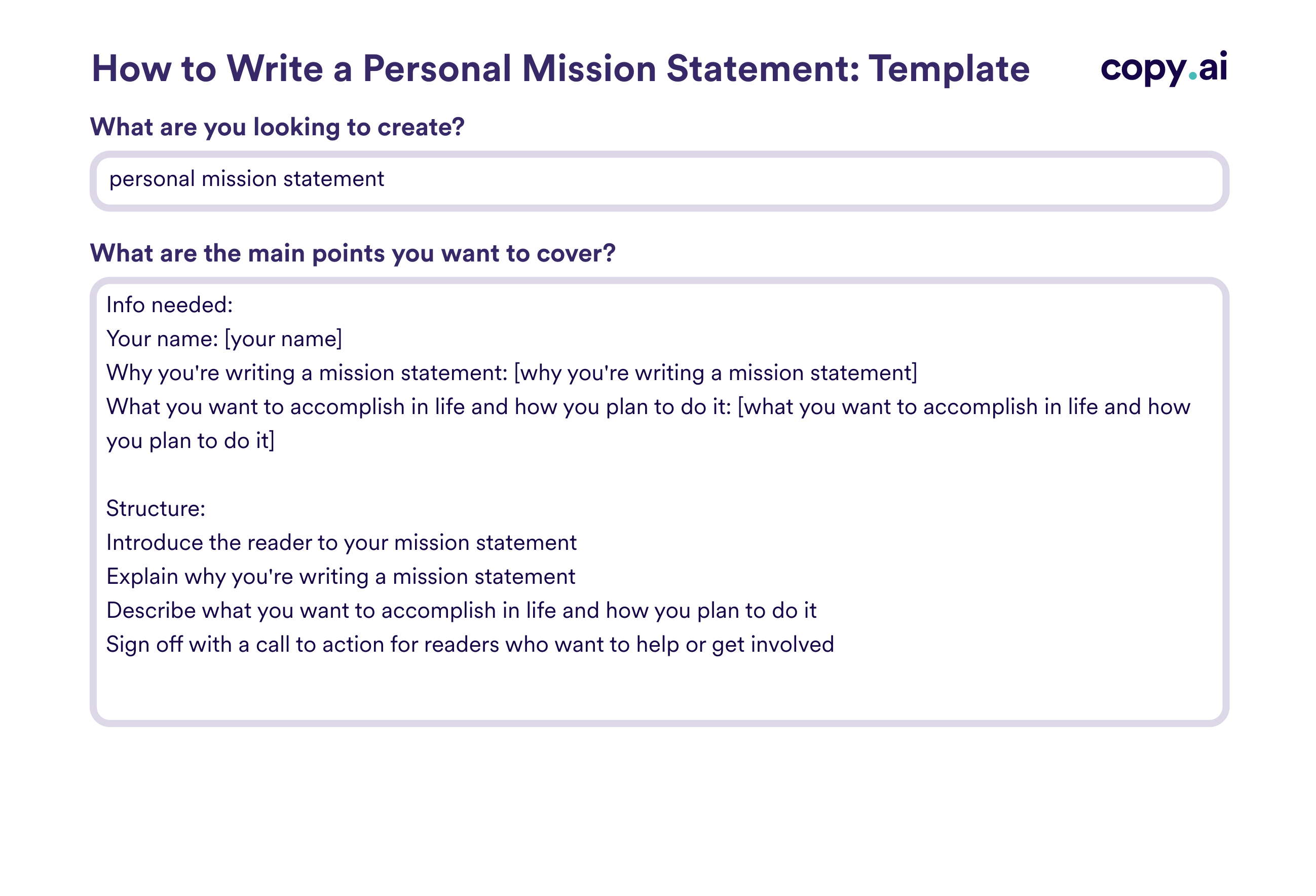 Personal Mission Statement Templates How To Write Examples