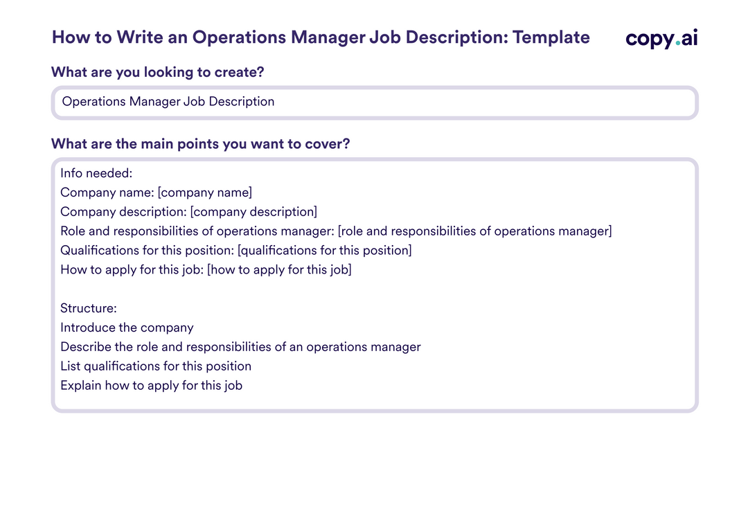 Operations Manager Job Description Templates: How To Write & Examples