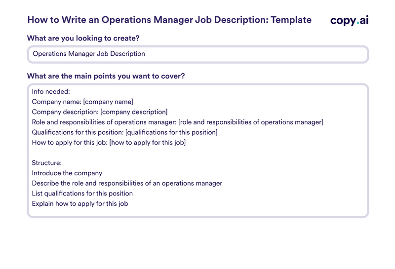 Operations Manager Job Description Templates: How To Write & Examples
