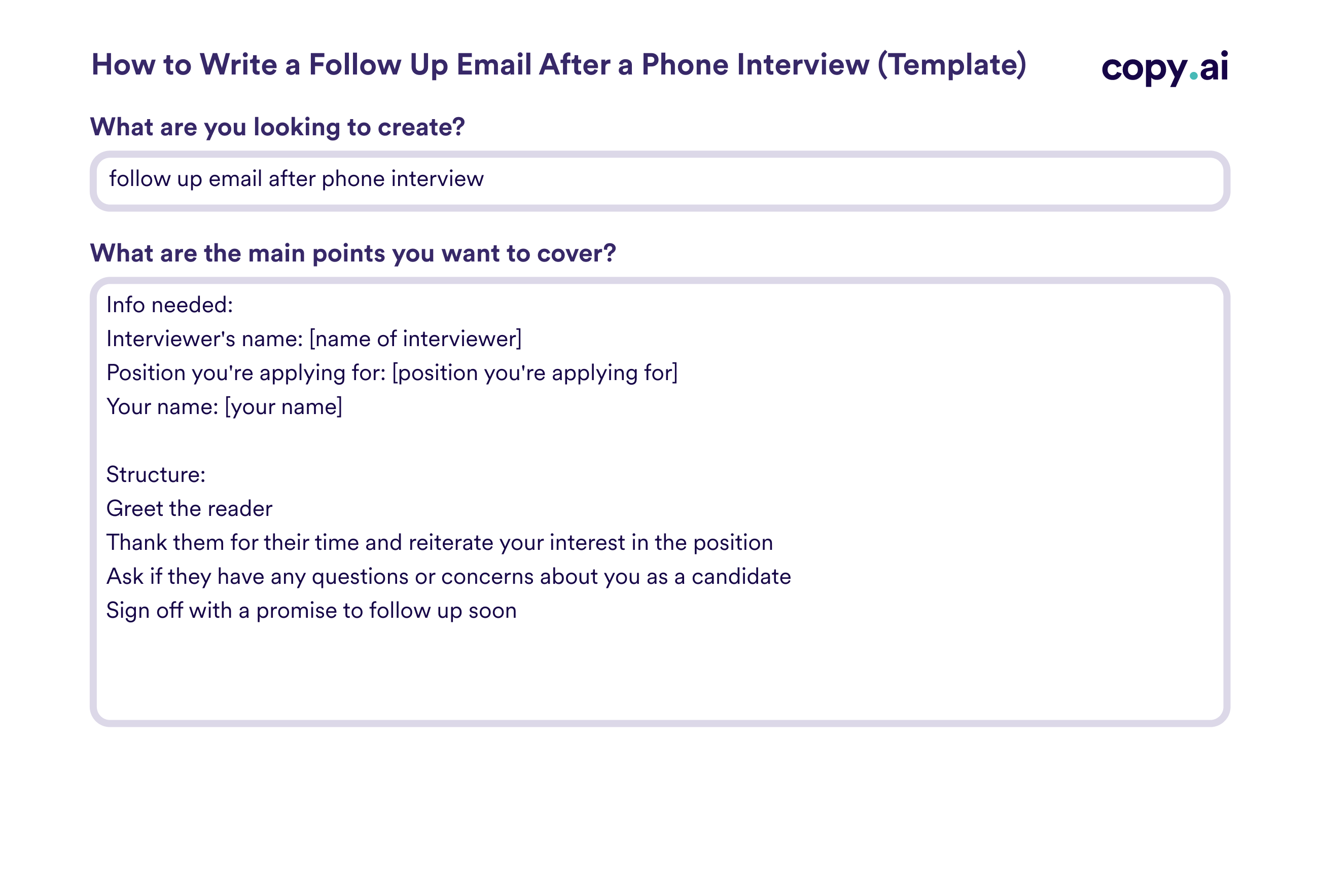 Follow Up Email After Phone Interview Templates How To Write Examples