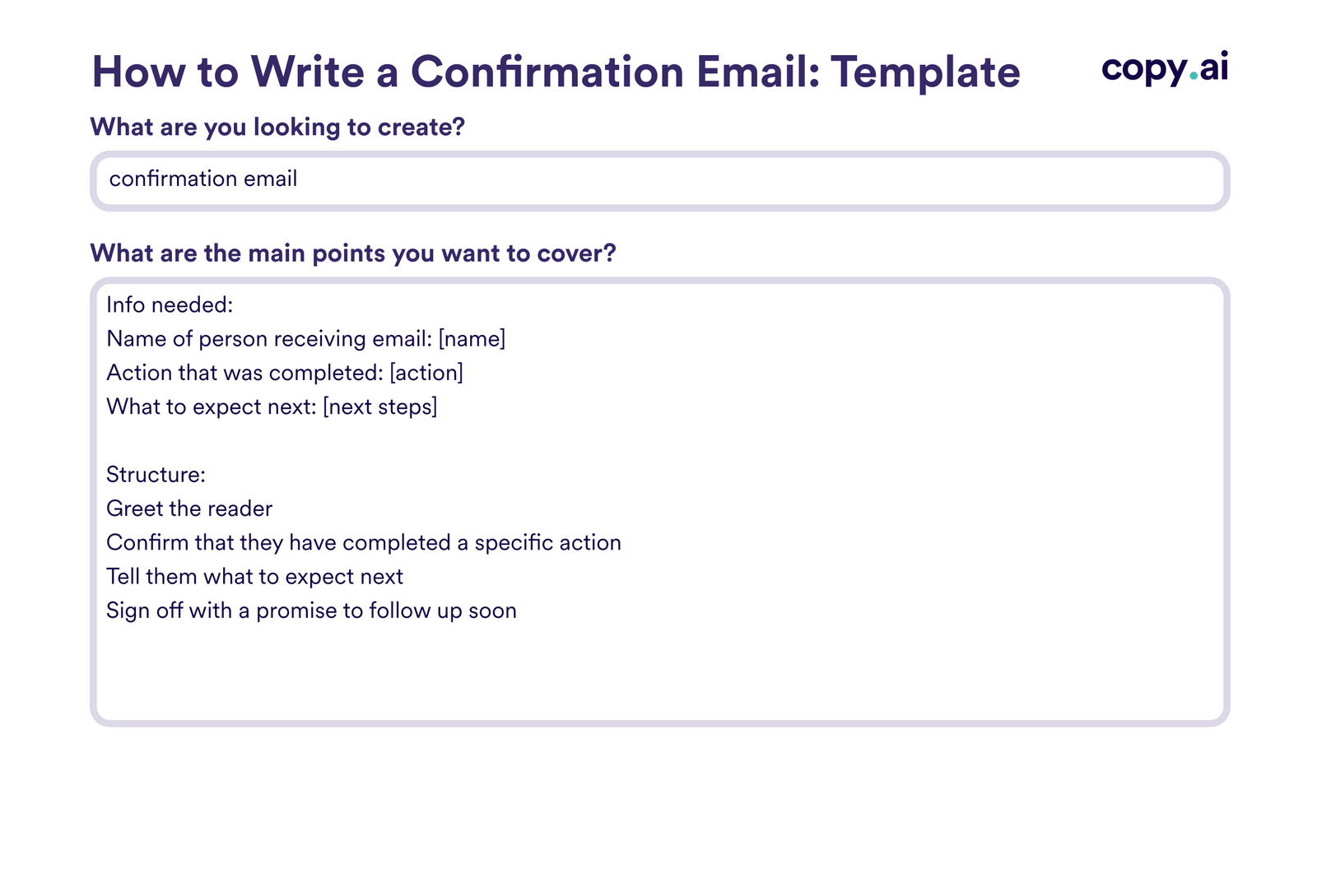Confirmation Email Templates How To Write Examples