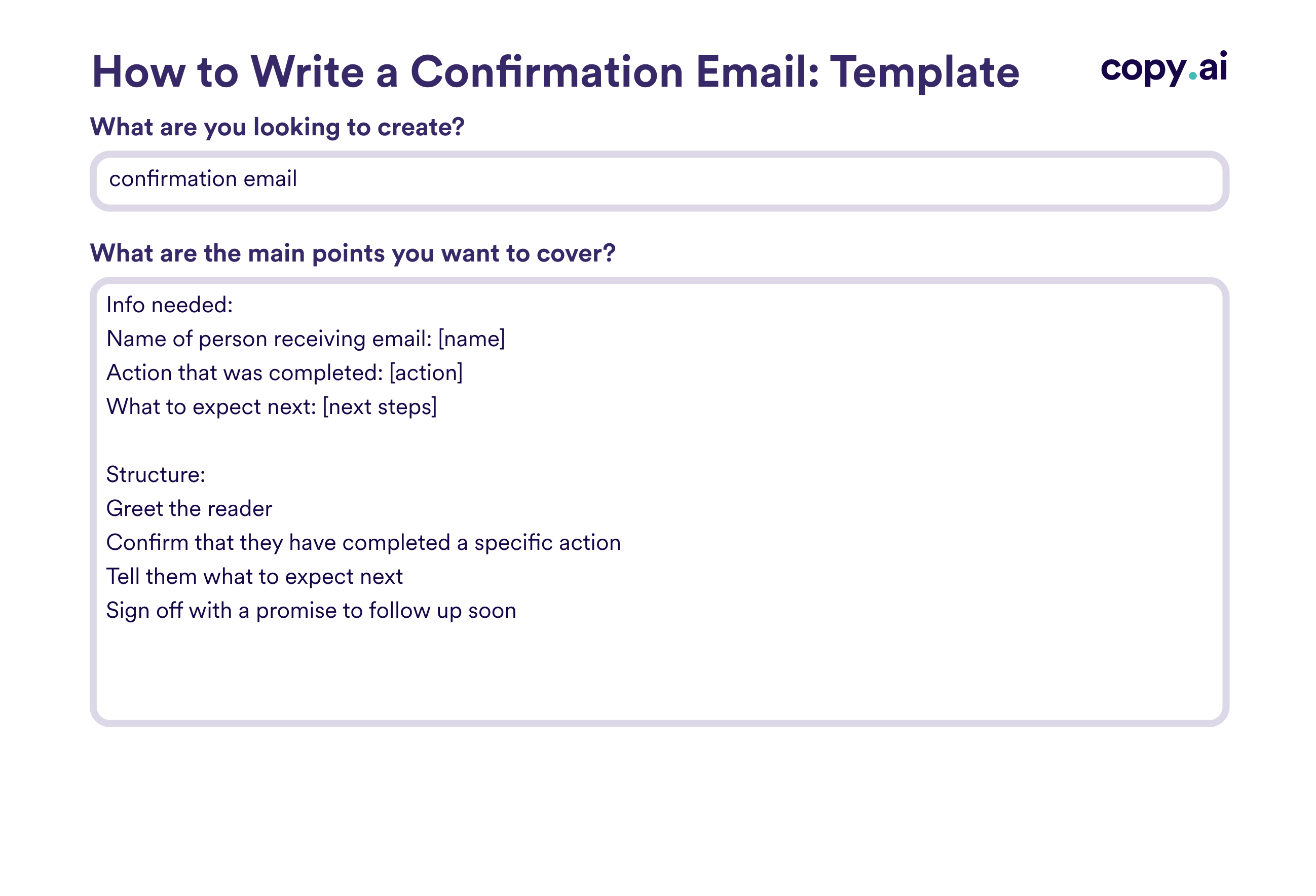 Confirmation Email Templates How To Write Examples