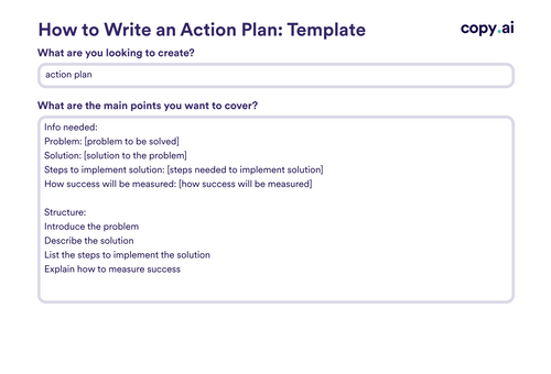 Action Plan Templates: How To Write & Examples