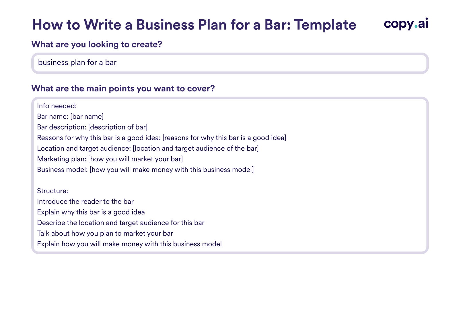 Business Plan For A Bar Templates: How To Write & Examples