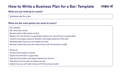 Business Plan For A Bar Templates: How To Write & Examples