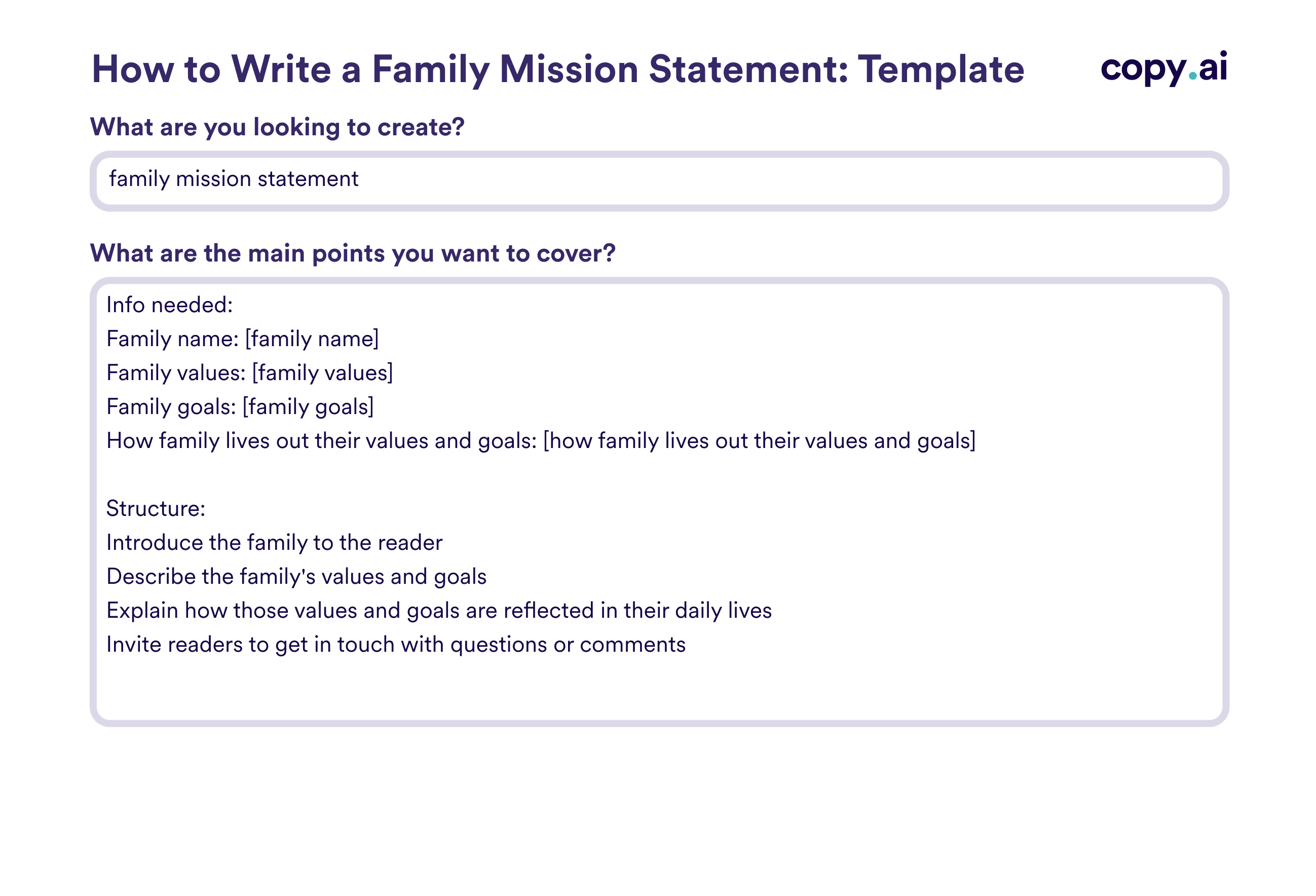 Family Mission Statement Templates How To Write Examples