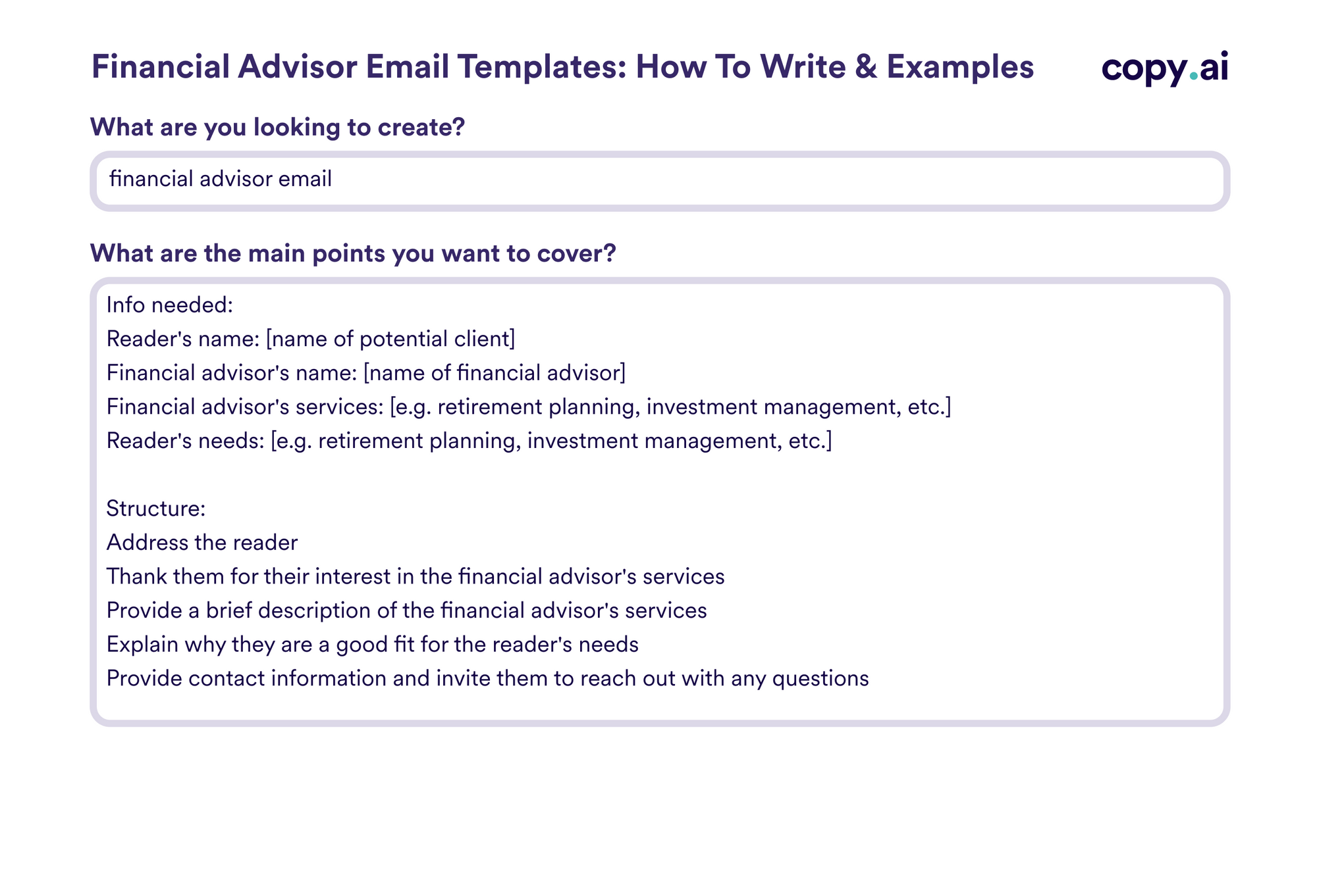 Financial Advisor Email Templates How To Write Examples