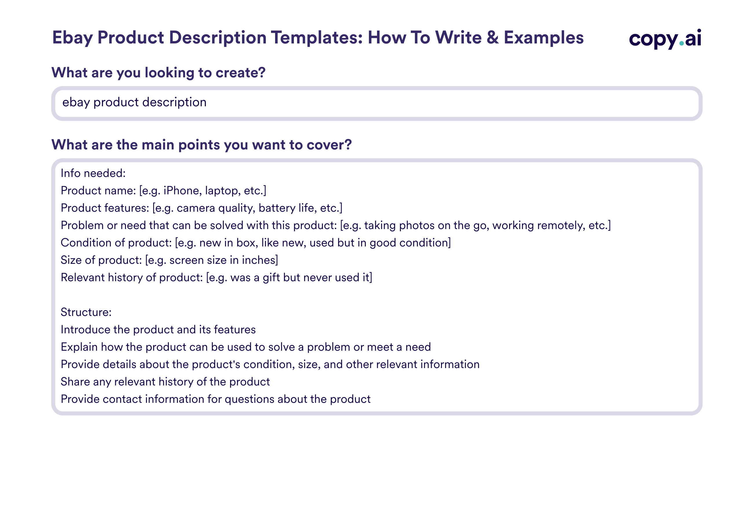 Ebay Product Description Templates How To Write Examples