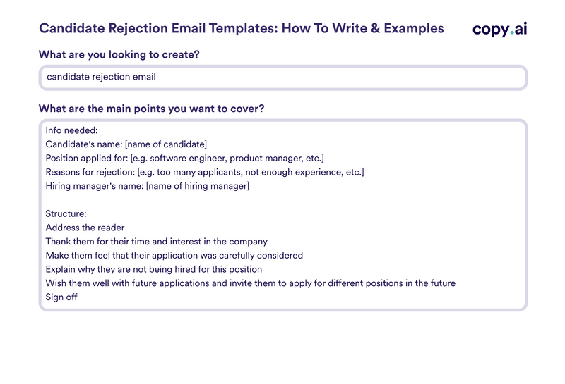 Candidate Rejection Email Templates: How To Write & Examples