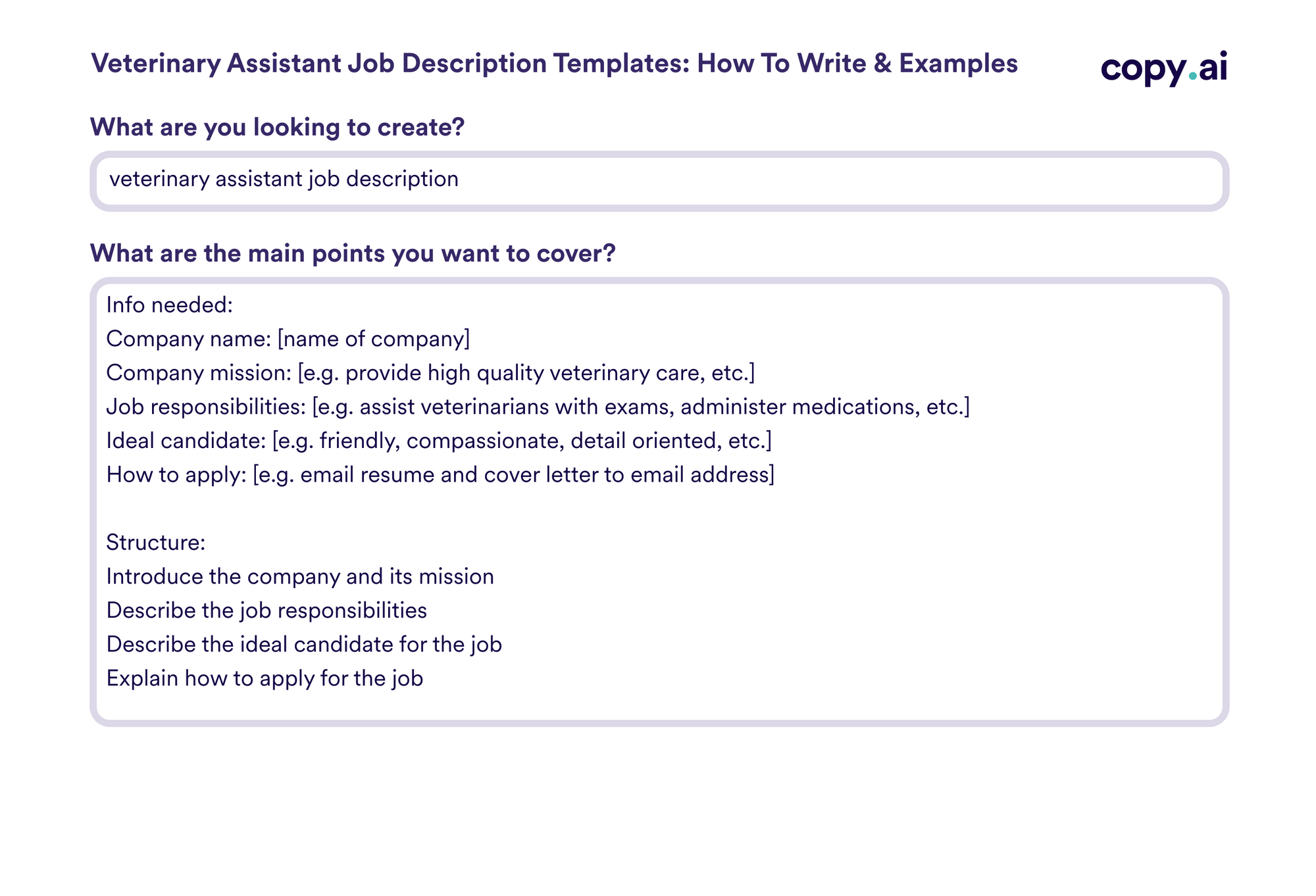 Veterinary Assistant Job Description Templates: How To Write & Examples