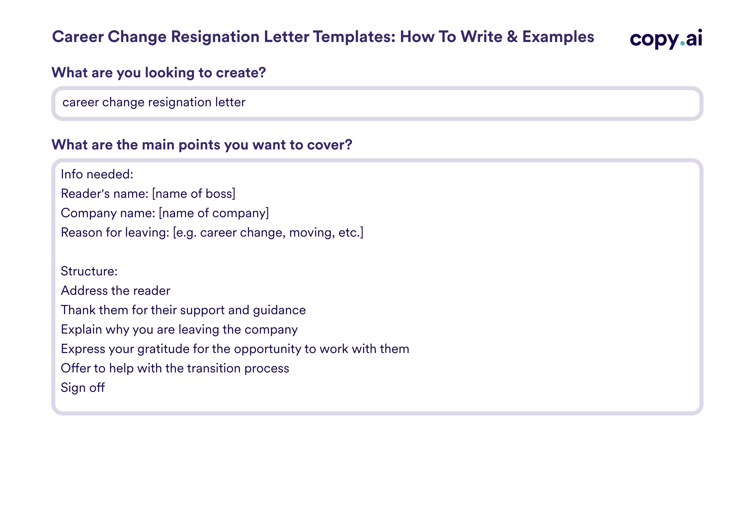 Career Change Resignation Letter Templates How To Write Examples