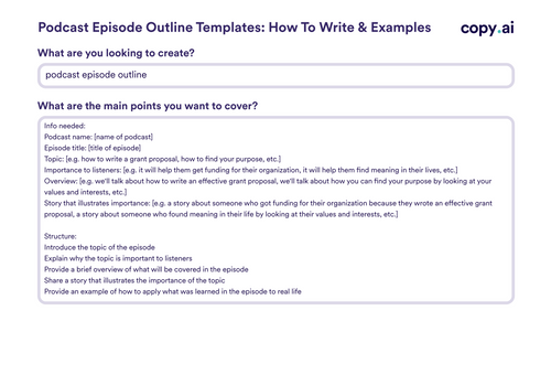 Podcast Episode Outline Templates: How To Write & Examples