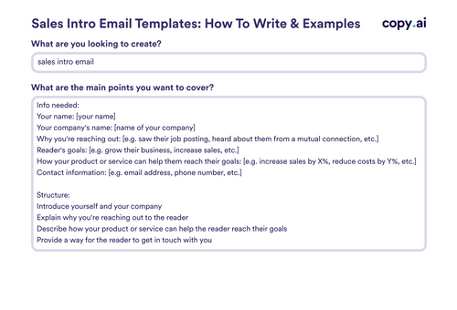 Sales Intro Email Templates: How To Write & Examples