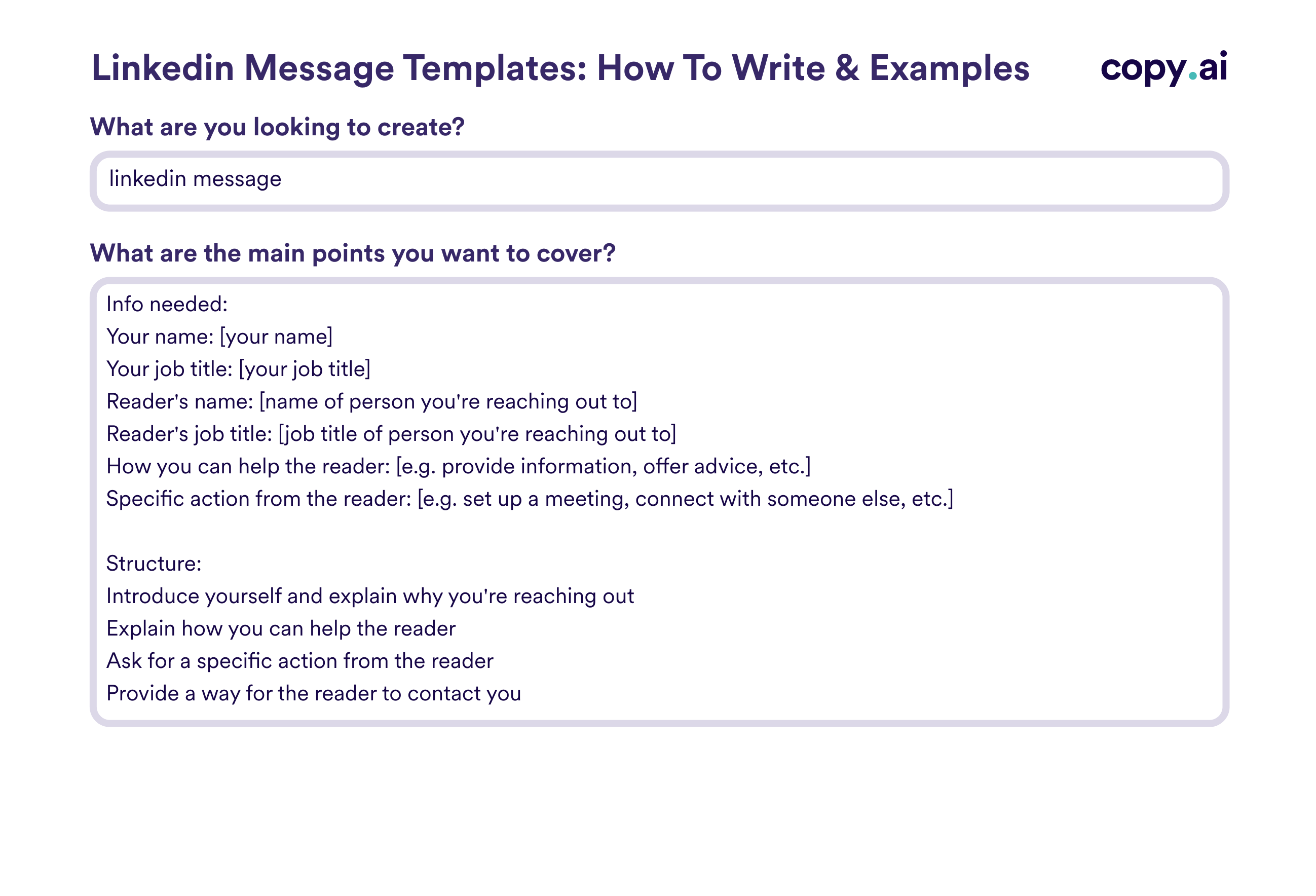 Linkedin Message Templates How To Write Examples