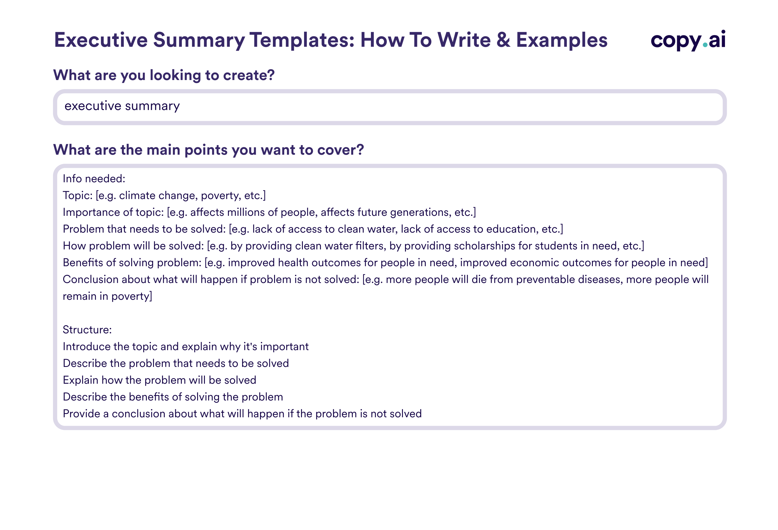Executive Summary Templates How To Write Examples
