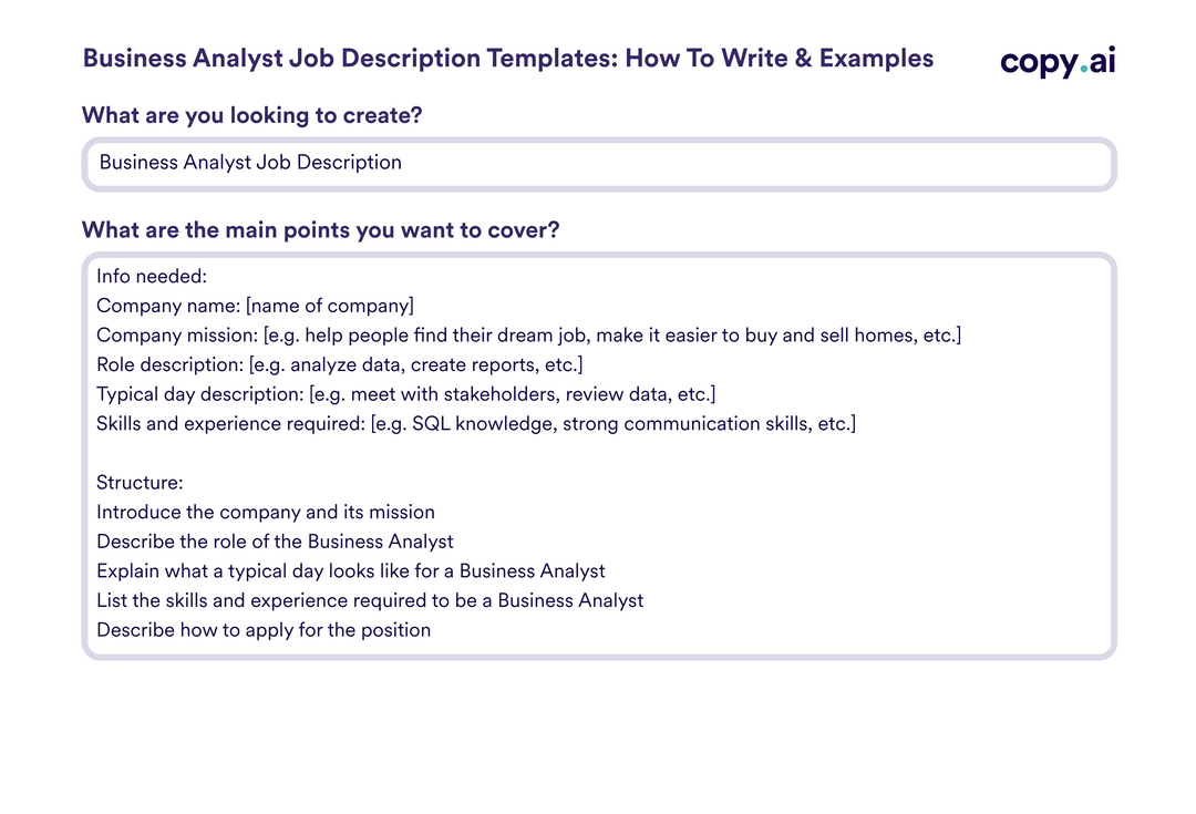 Business Analyst Job Description Templates: How To Write & Examples