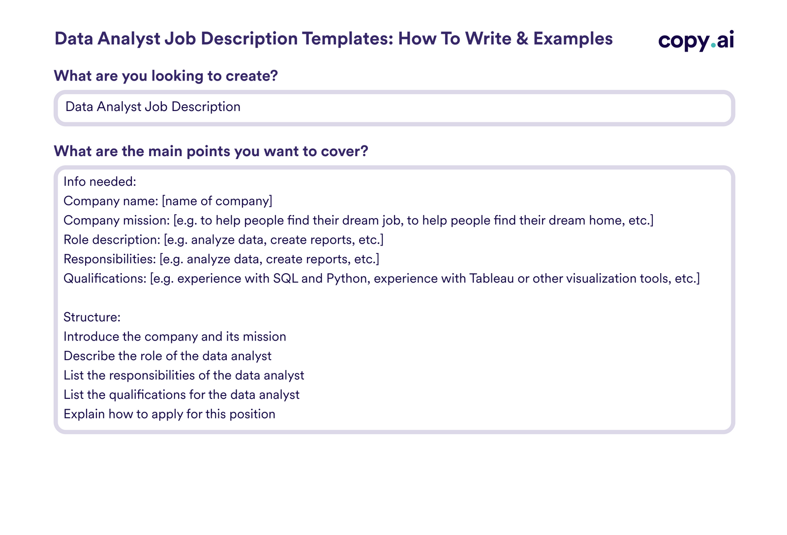 Data Analyst Job Description Templates: How To Write & Examples
