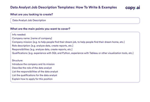 Data Analyst Job Description Templates: How To Write & Examples