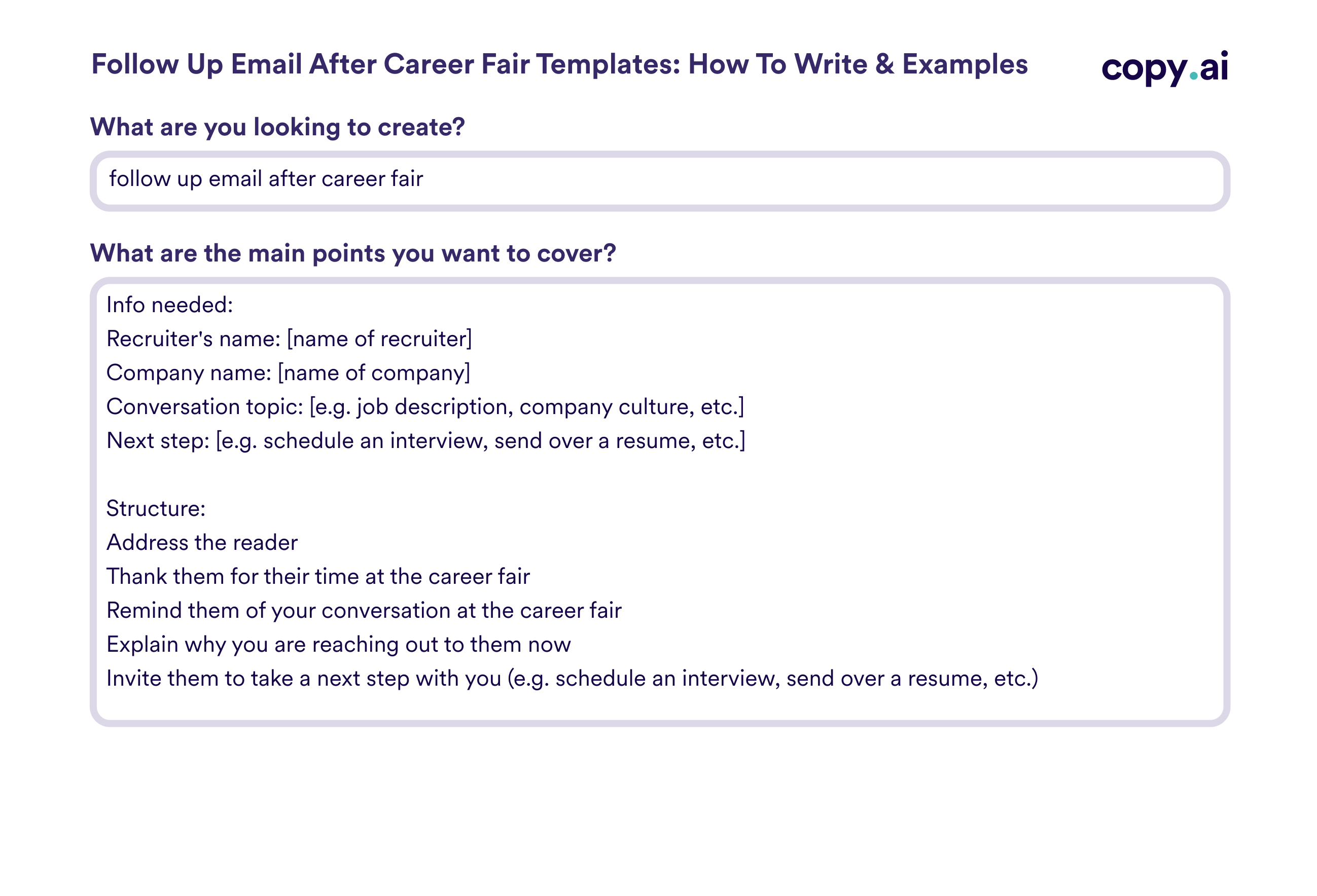 Follow Up Email After Career Fair Templates How To Write Examples