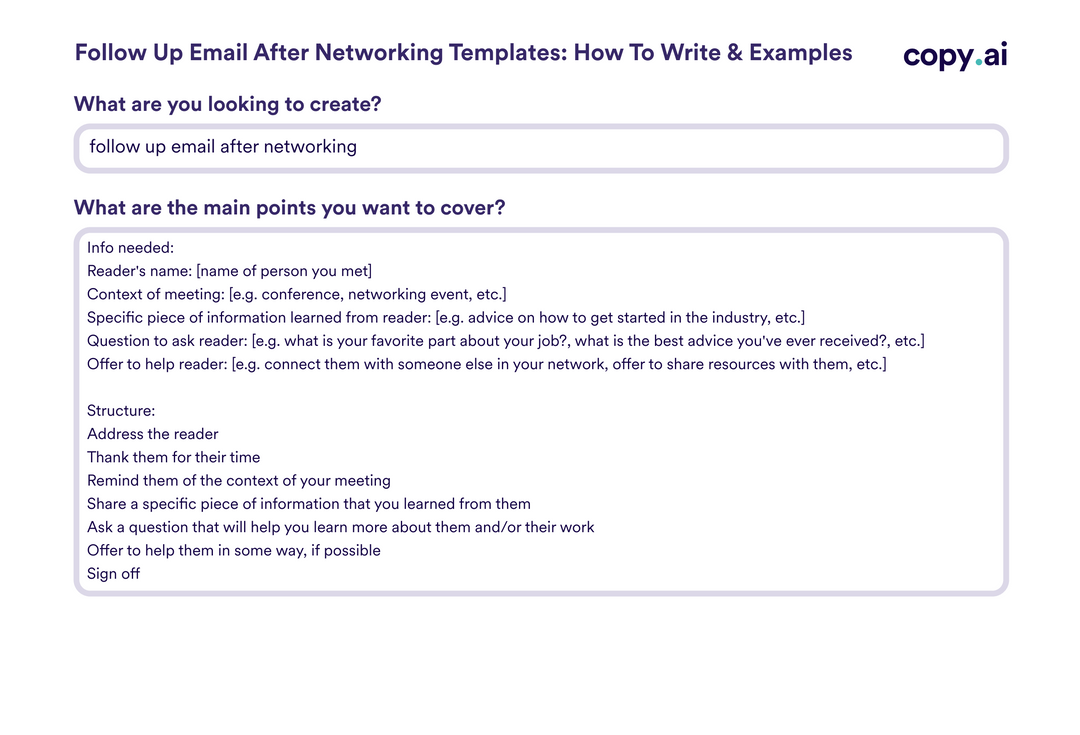 Follow Up Email After Networking Templates: How To Write & Examples